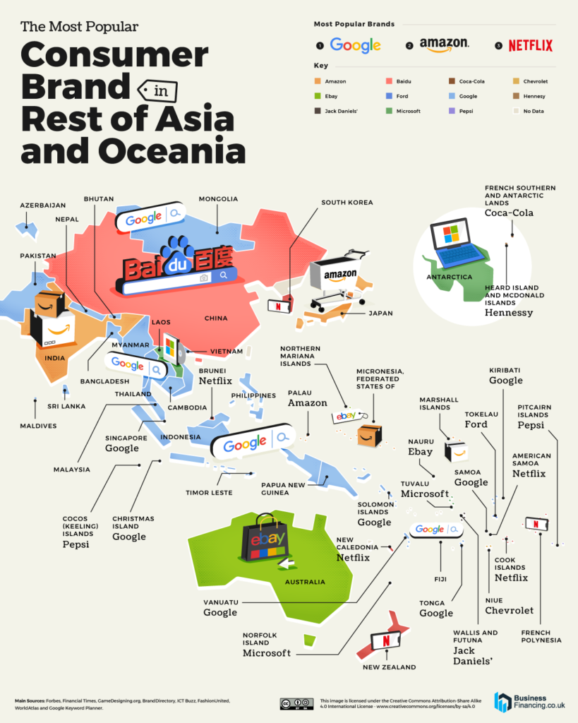 The Most Popular Consumer Brand in Every Country - BusinessFinancing.co.uk